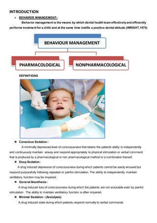 Pharmacological methods of behaviour management | DOCX