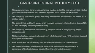 Pharmacological screening of anti diarrheal agent | PPTX