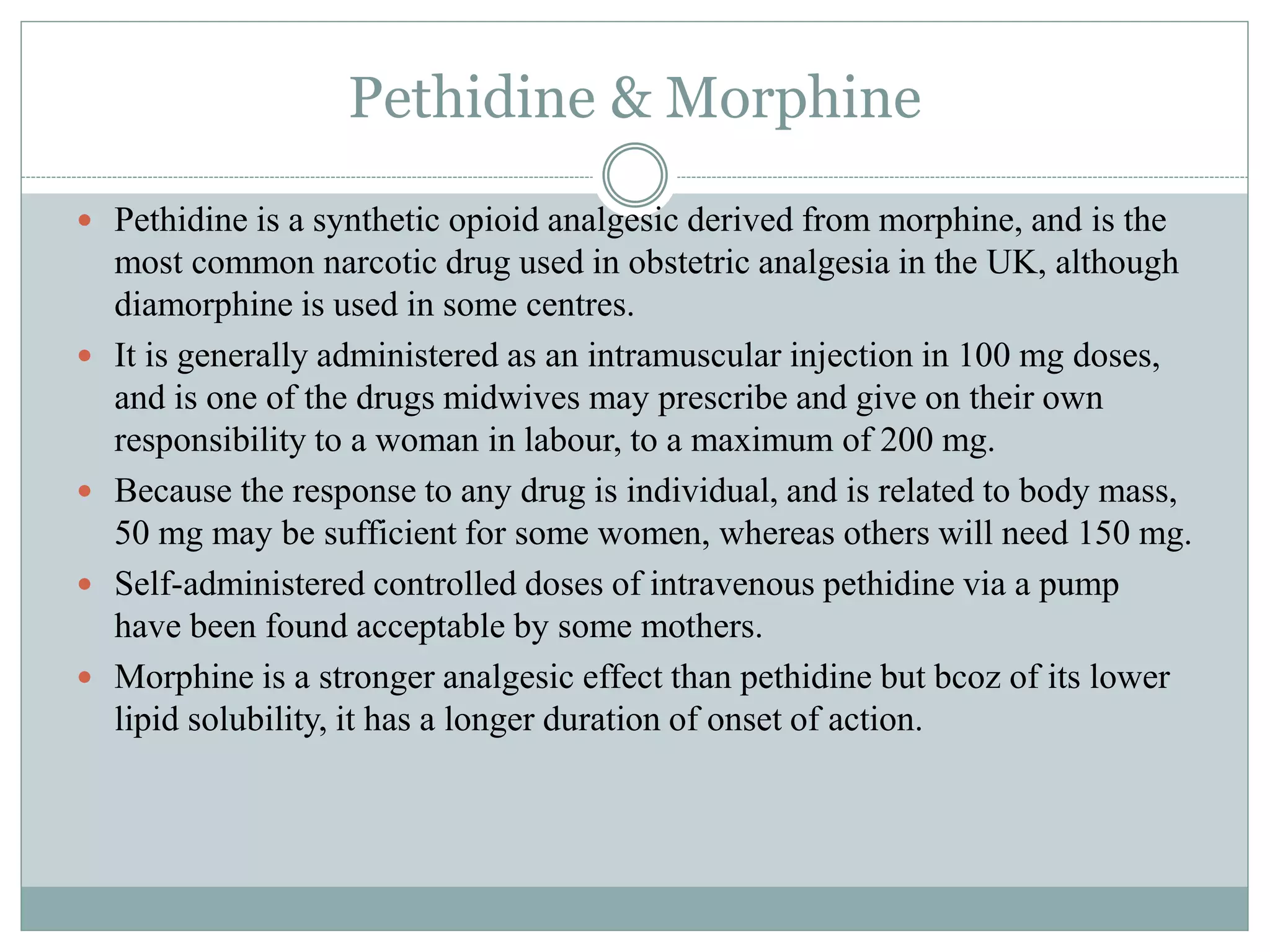 Pharmacological treatment for pain during labor | PPTX