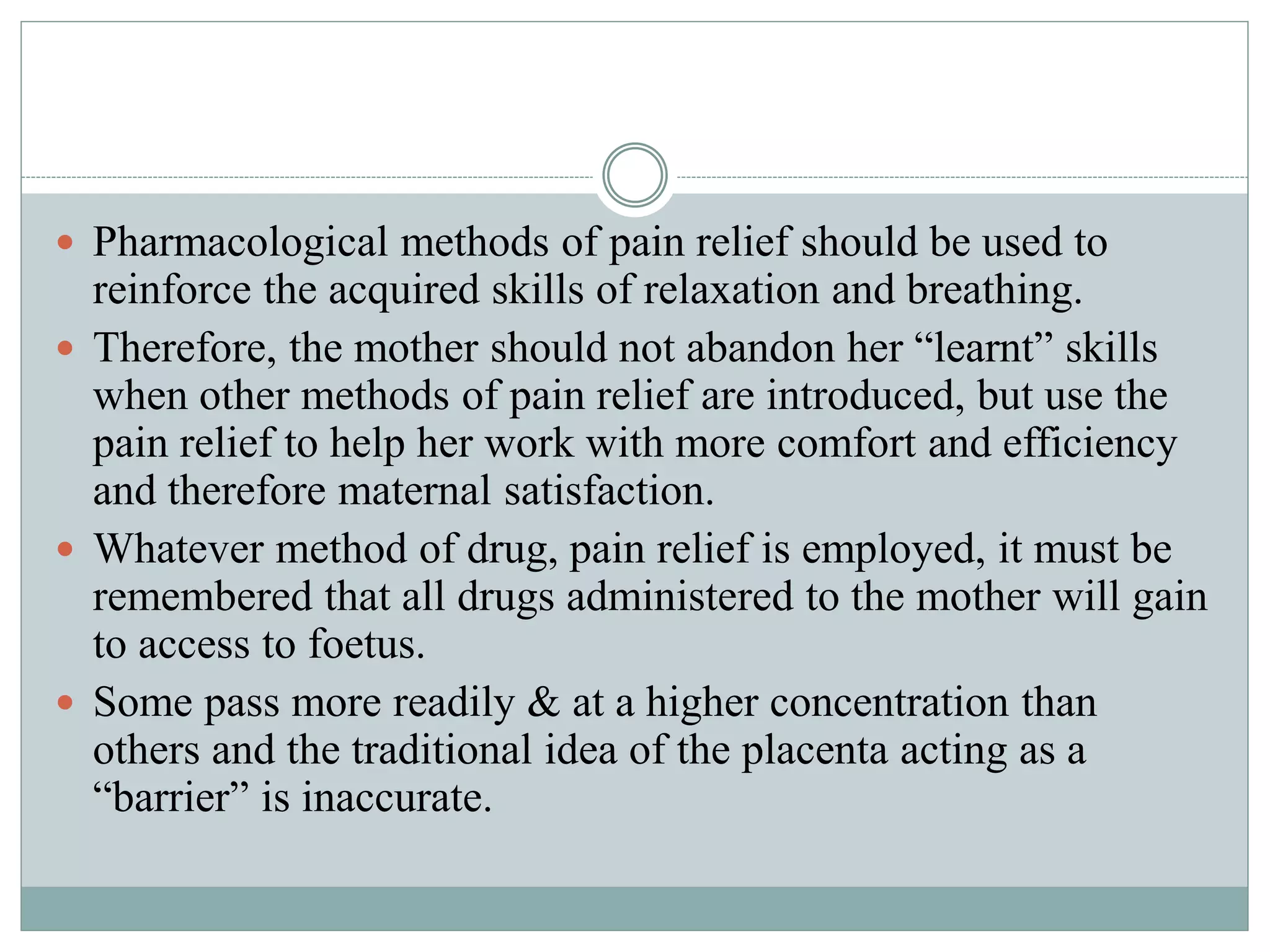 Pharmacological treatment for pain during labor | PPTX