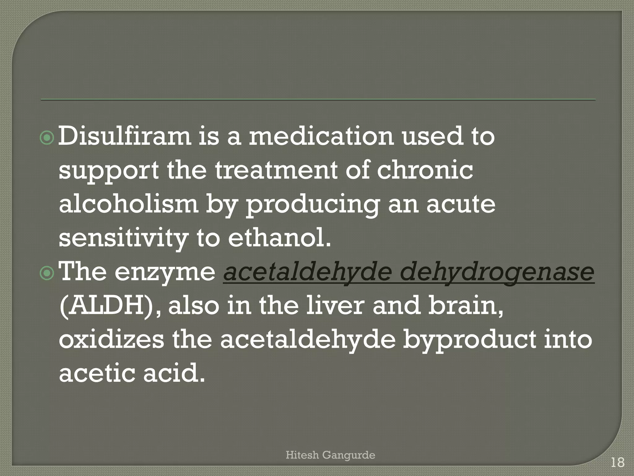 Alcohol and Disulfiram | PDF