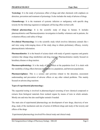 Pharmacology d.pharm practical manual | PDF