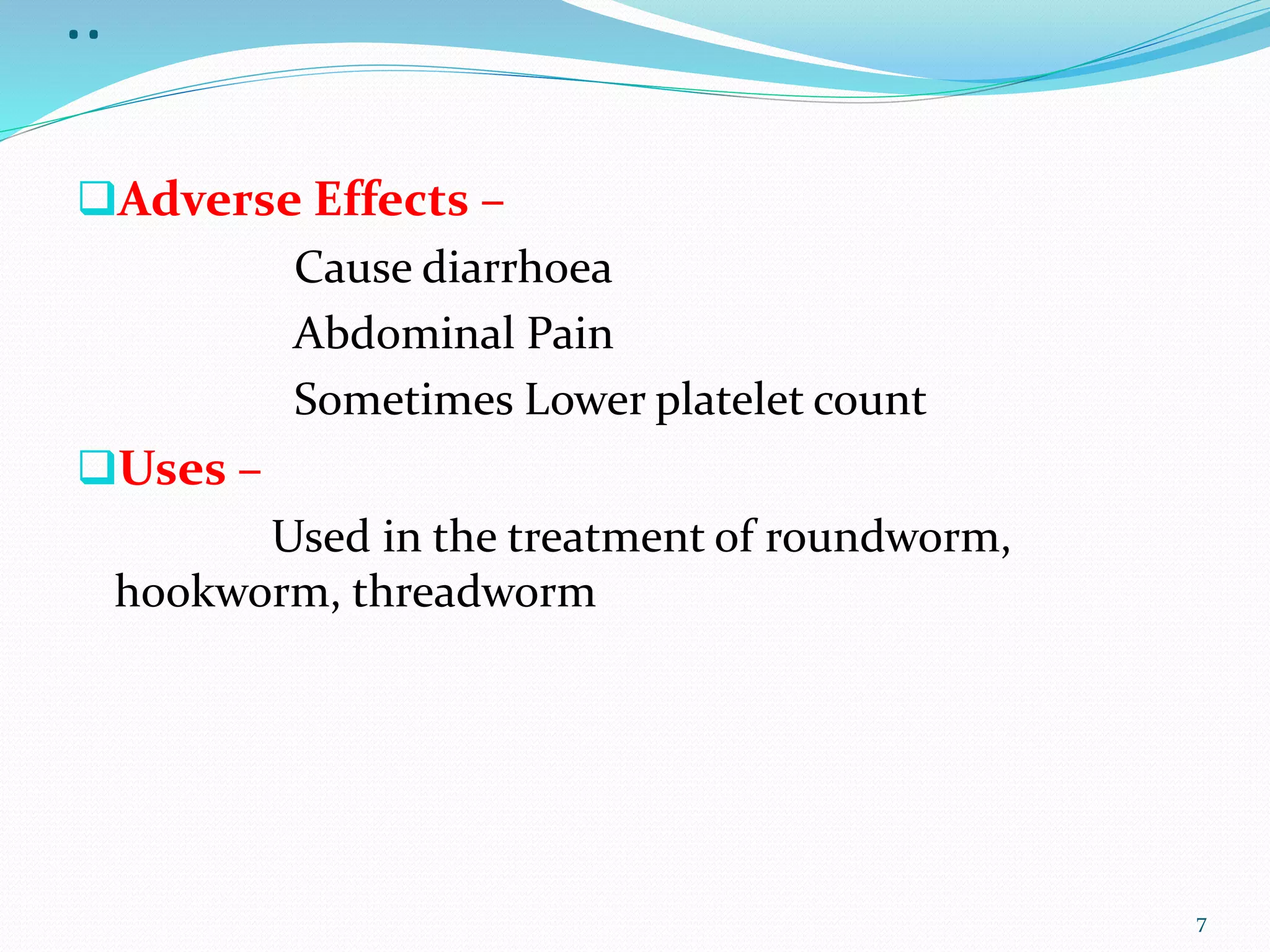 Anthelmintic Drugs [Pharmacology] | PPTX