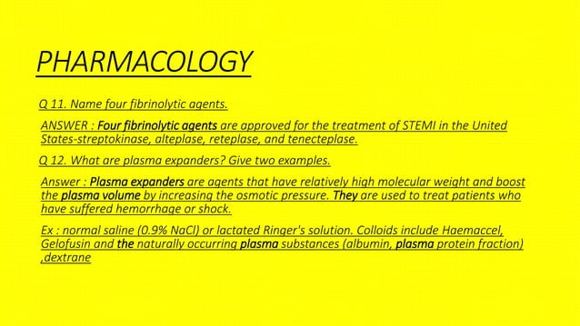 Pharmacology question and answer | PPTX | Blood Disorders | Diseases ...