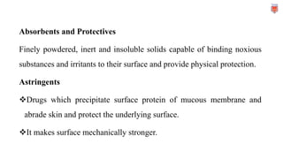 PHARMACOLOGY - Drugs acting on Integumentary system | PDF