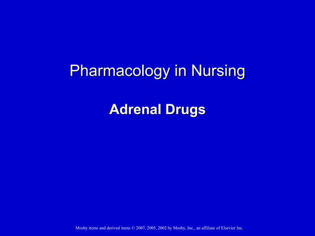 Pharmacology-Adrenaldrugs.ppt | Free Download