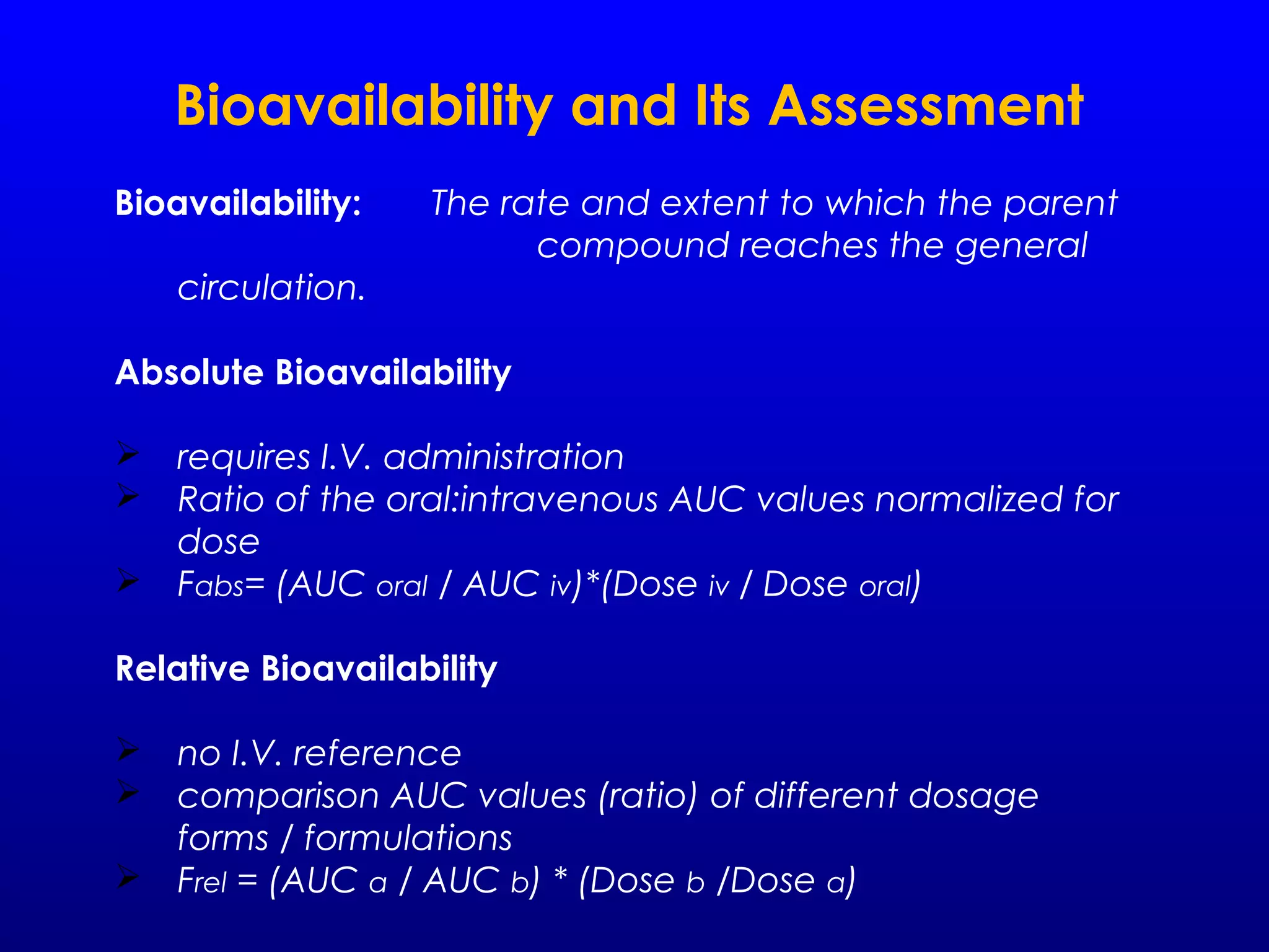 Pharmacology bioavailability | PPT