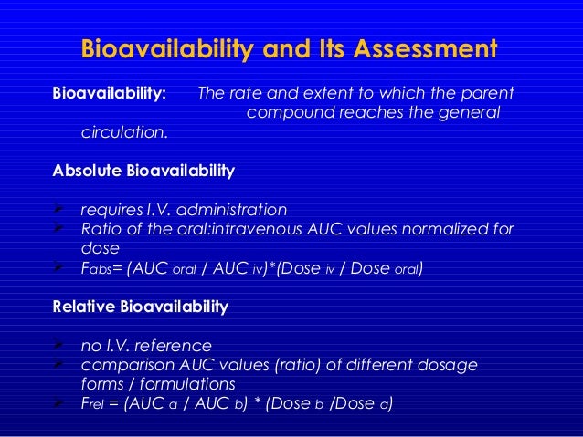 Pharmacology bioavailability
