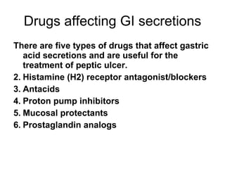 Pharmacology Git Drugs | PPT