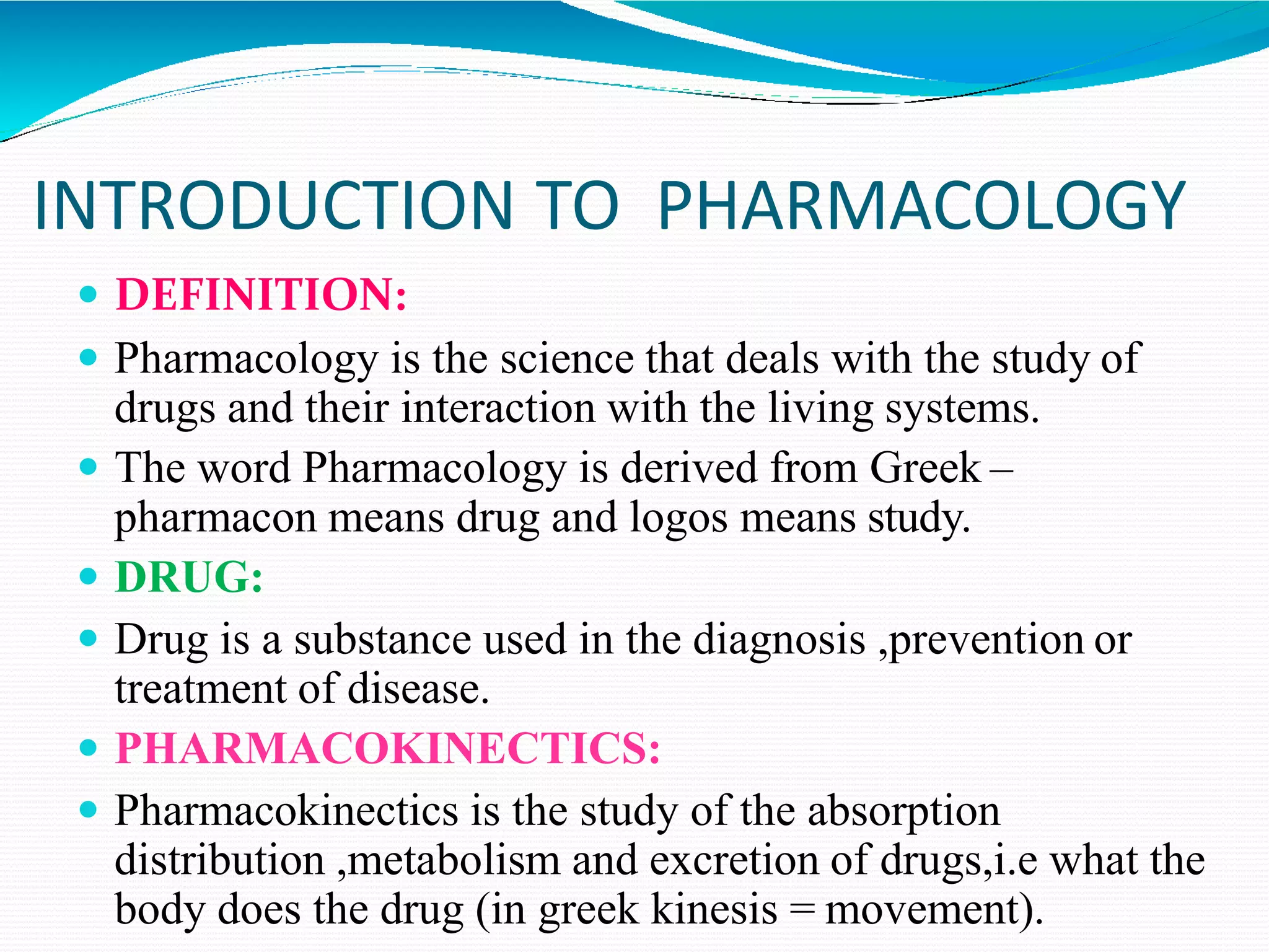 Pharmacology introduction pptx | PPT