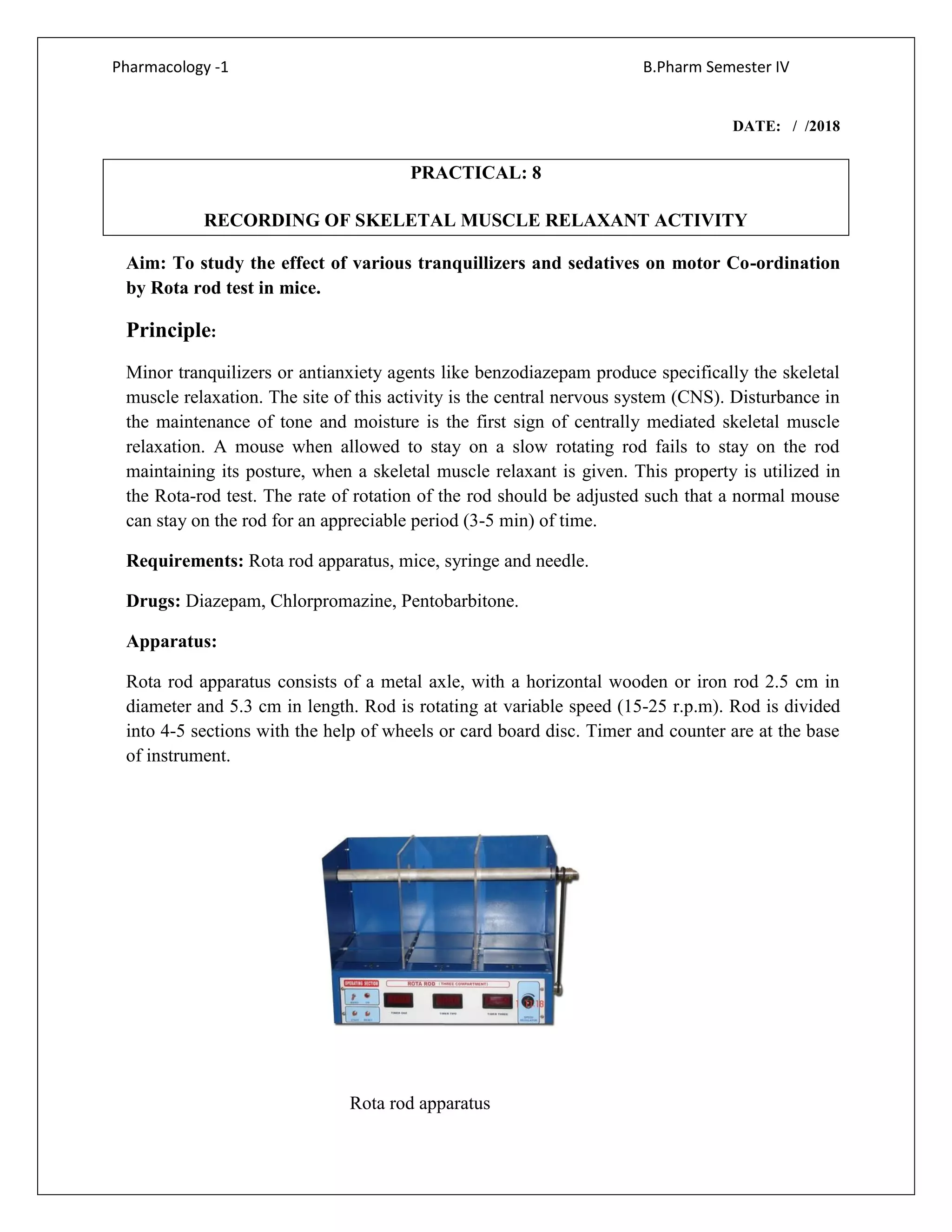 Pharmacology-I_sem-4_RDP lab manual | PDF