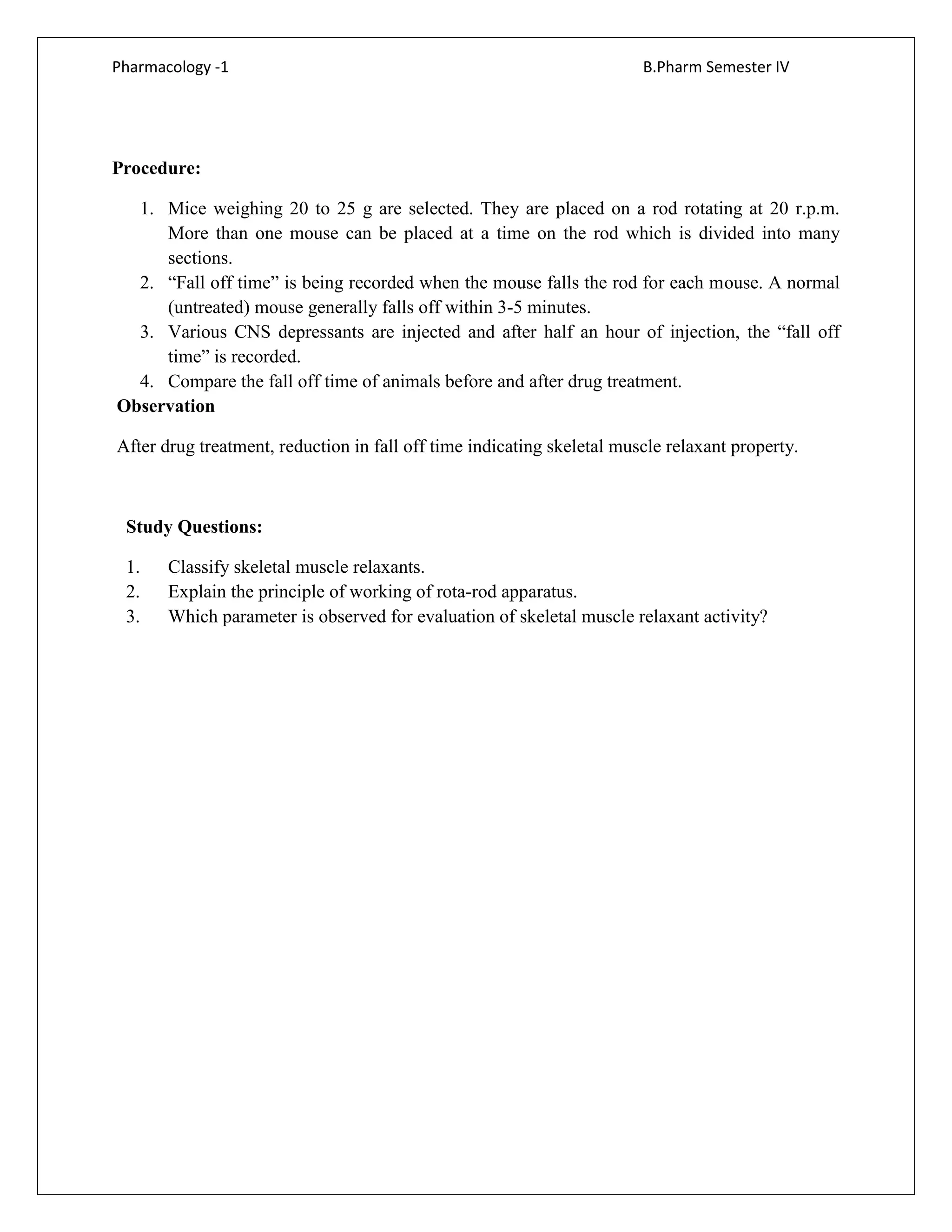 Pharmacology-I_sem-4_RDP lab manual | PDF