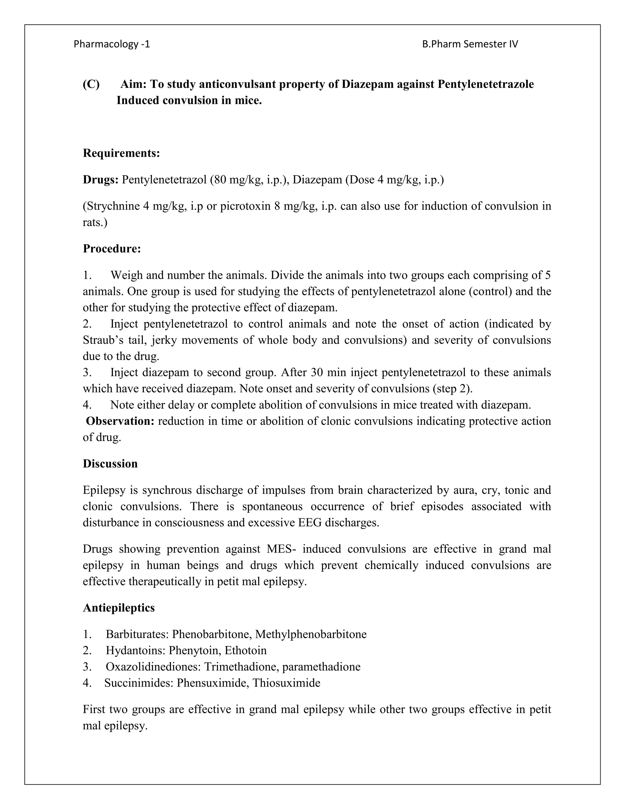 Pharmacology-I_sem-4_RDP lab manual | PDF