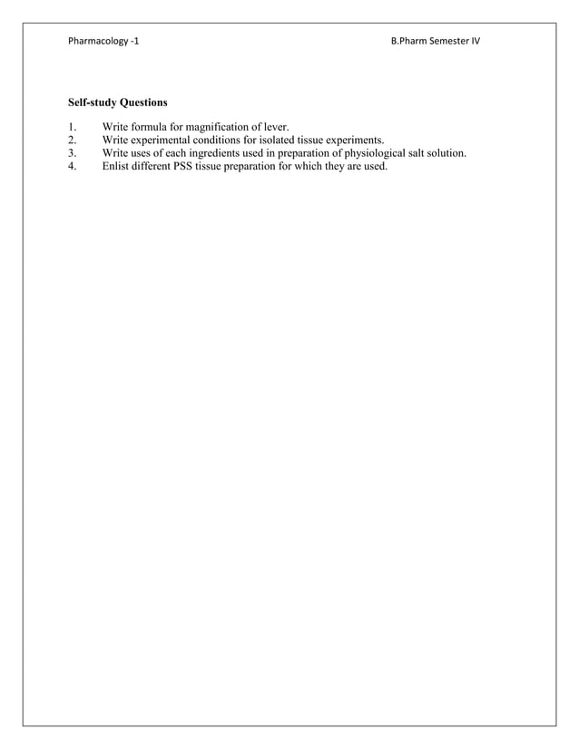 Pharmacology-I_sem-4_RDP lab manual | PDF | Chemistry | Science