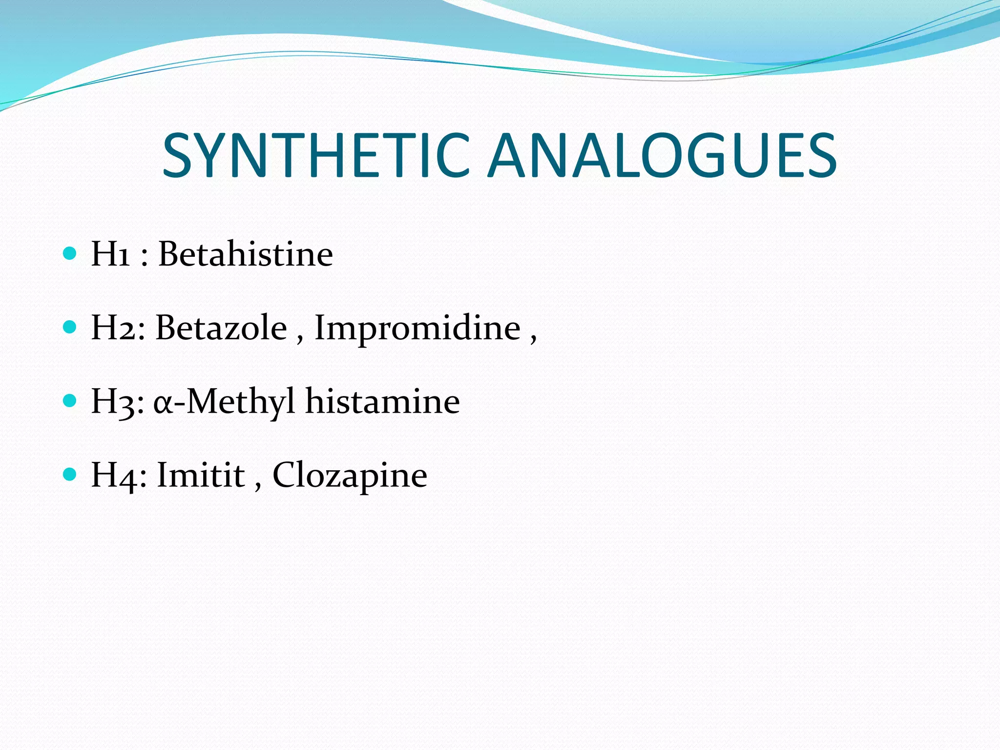 Pharmacology of AUTOCOIDS : HISTAMINE & ITS SYNTHETIC ANALOGUES | PPTX