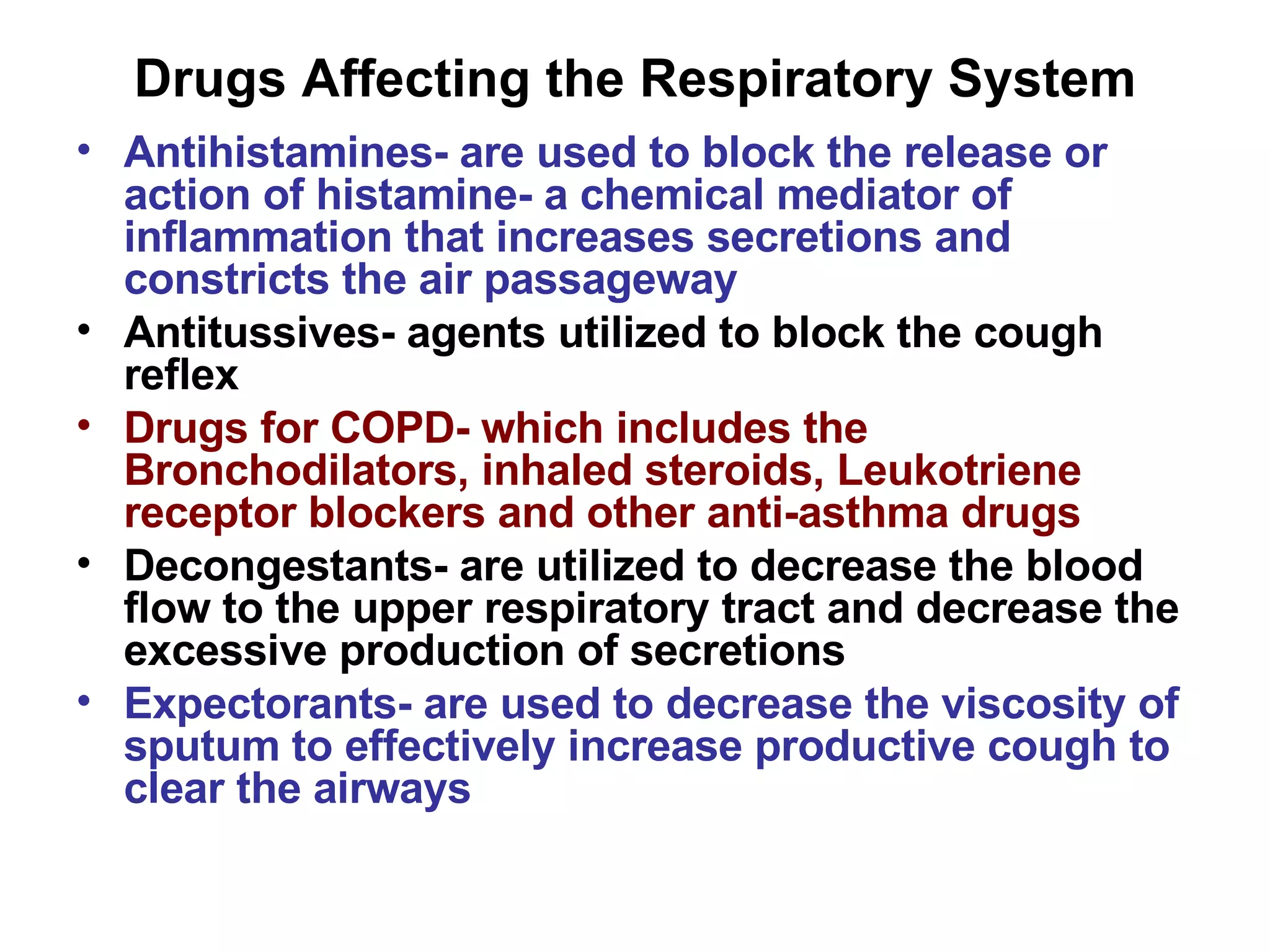Pharmacology Respiratory Drugs | PPT