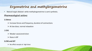 Drugs acting in uterus - stimulant and relaxant | PPTX