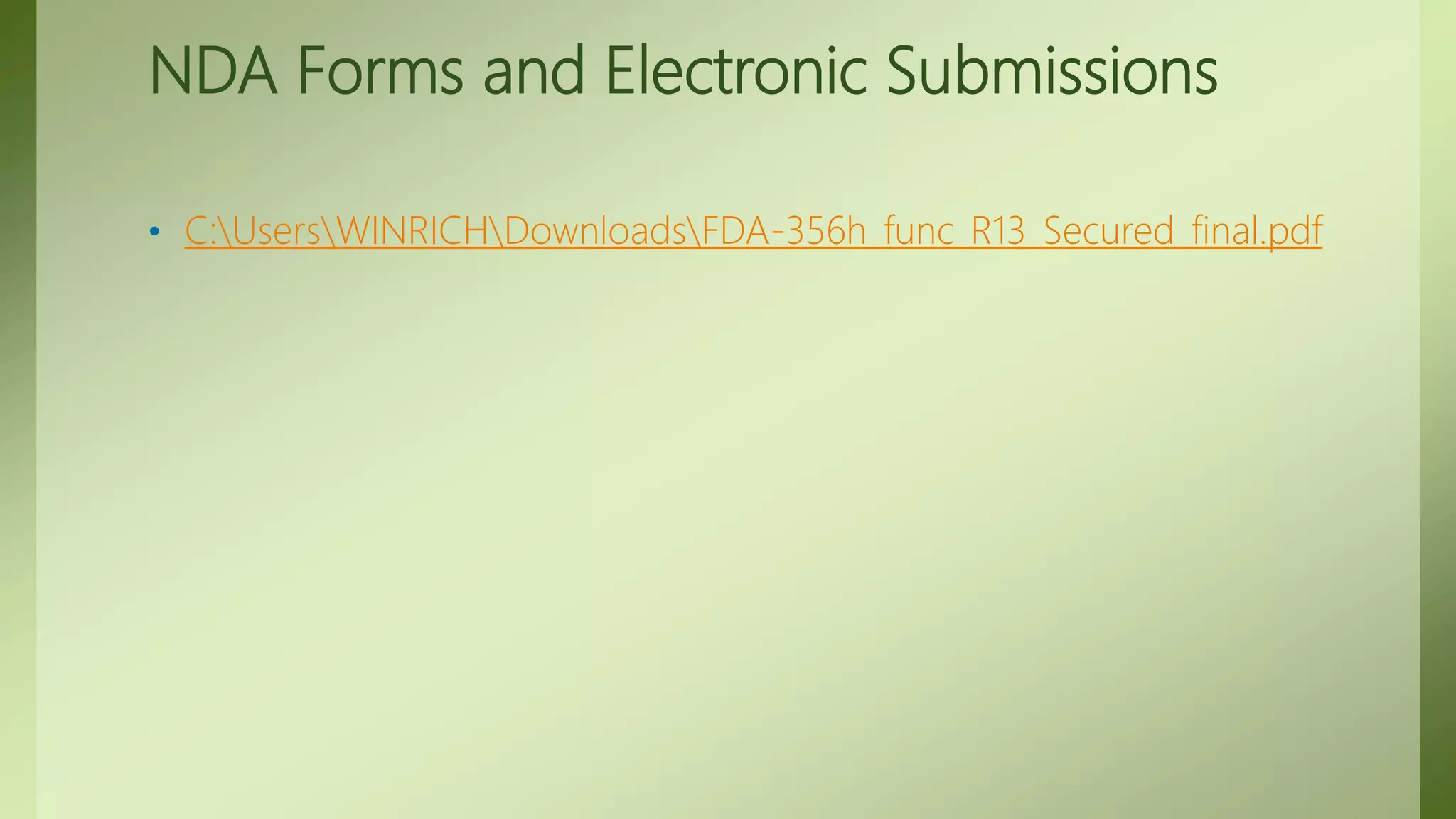 Application for New Drug Discovery (NDD) according to USFDA guidelines ...
