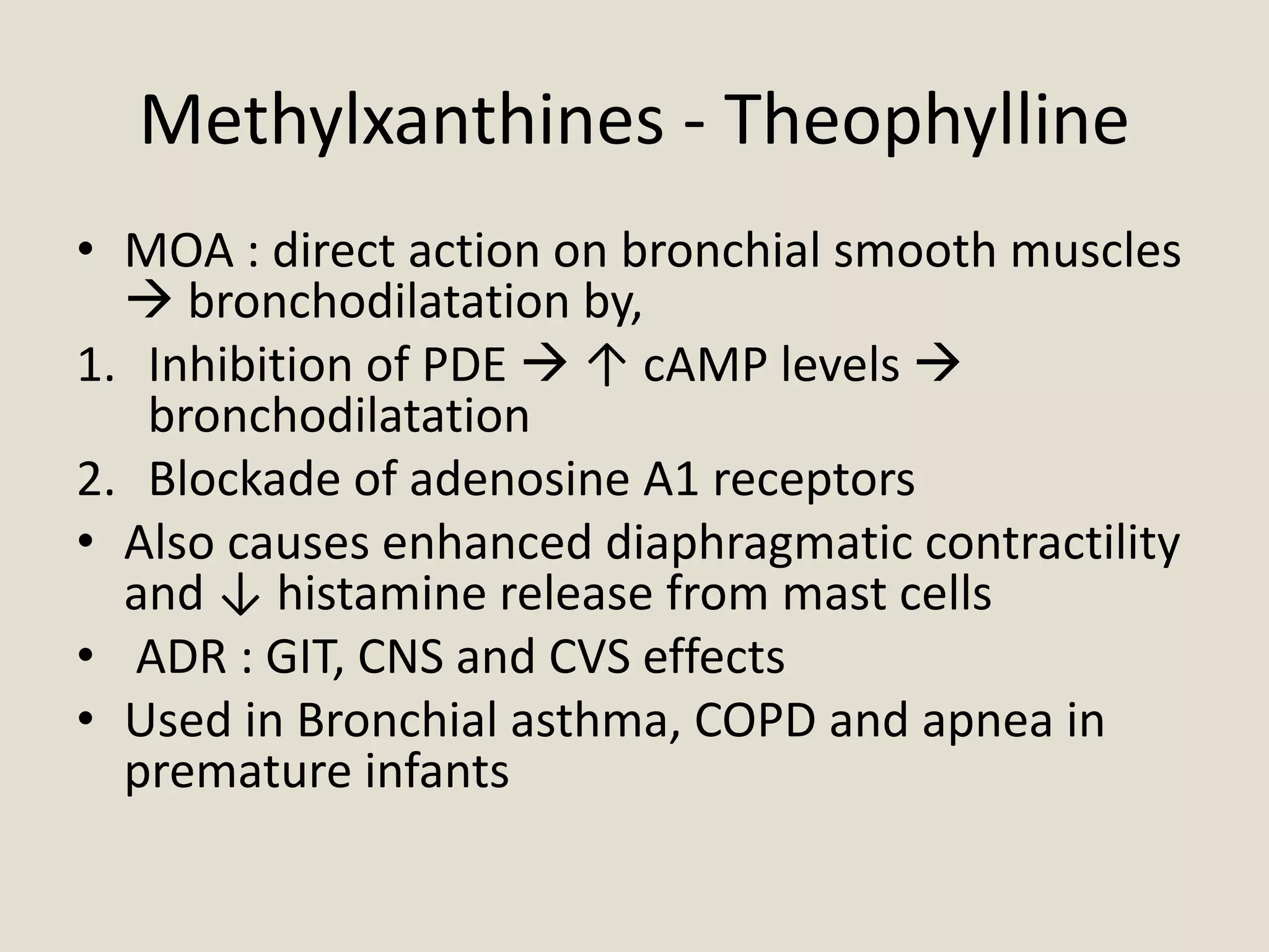 Pathophysiology of asthma and drugs used to treat asthma | PPTX