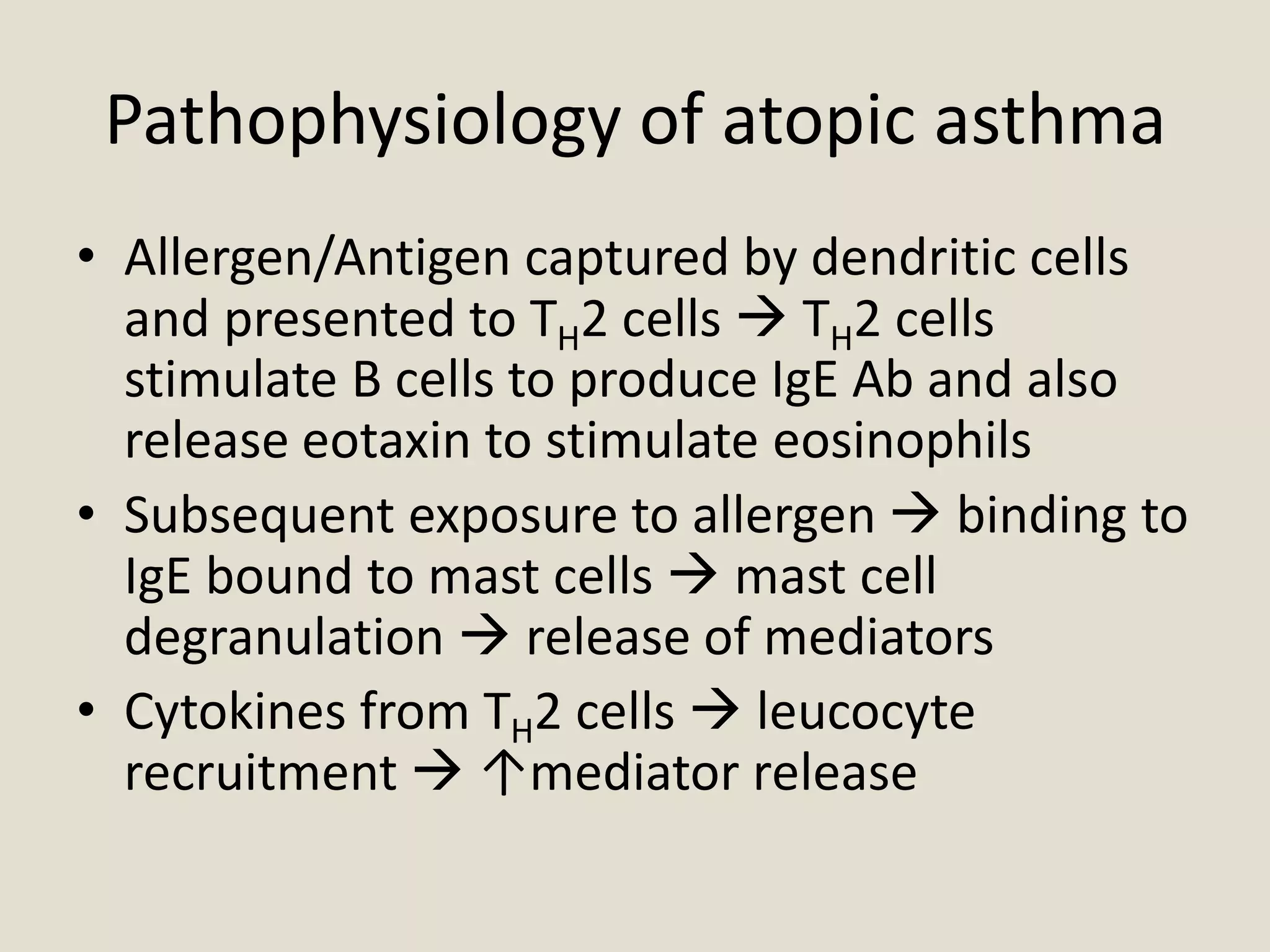 Pathophysiology of asthma and drugs used to treat asthma | PPTX