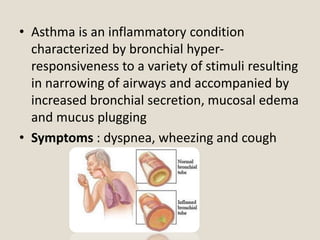 Pathophysiology of asthma and drugs used to treat asthma | PPTX
