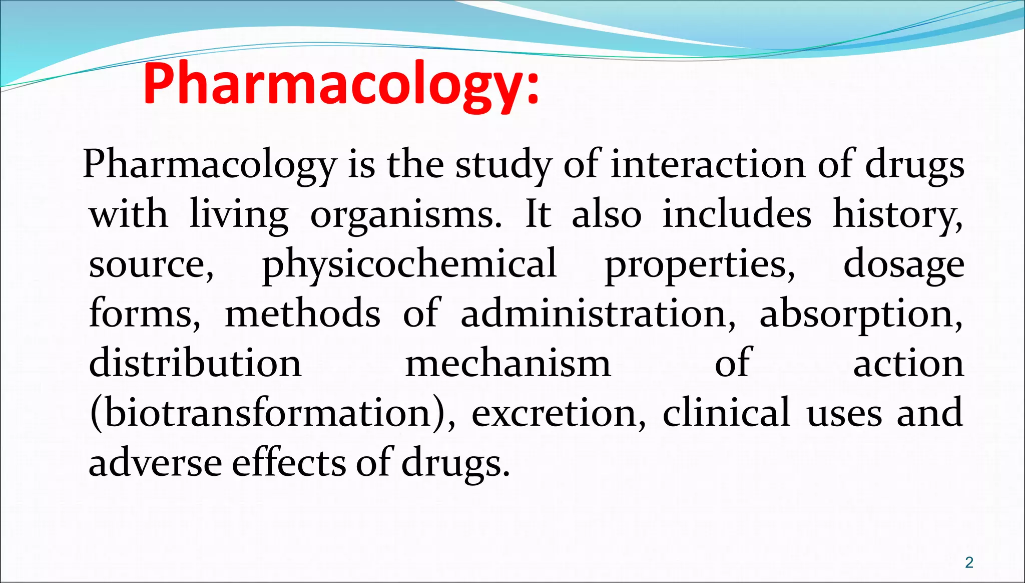 Pharmacology defintion & source of drugs | PPT