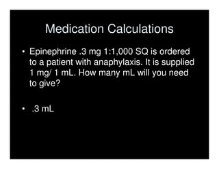 Pharmacology drug dosage calculations | PDF