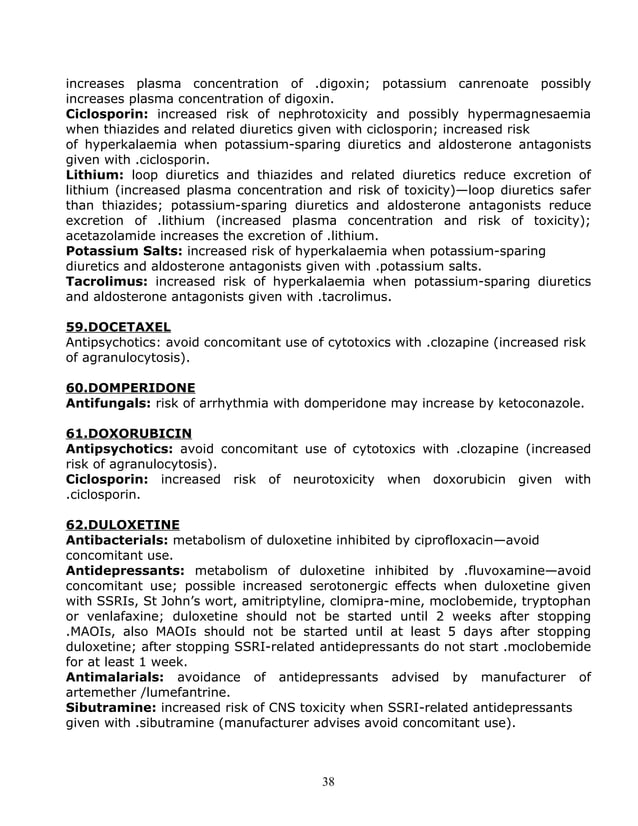 Pharmacology drug interaction hand book f | DOC