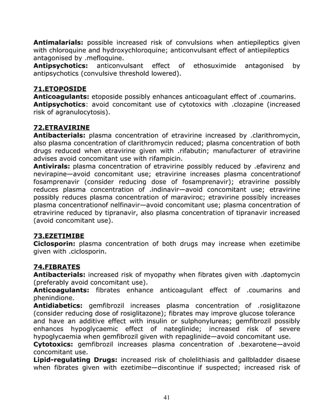 Pharmacology drug interaction hand book f | DOC