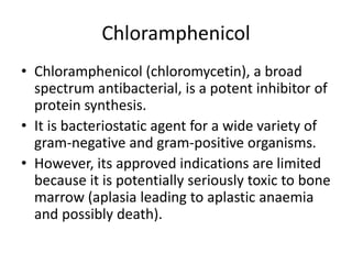 PHARMACOLOGY I- Chloramphenicol.pptx
