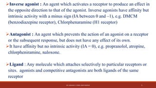 Pharmacology I pharmacodynamics II (Receptors) | PPTX
