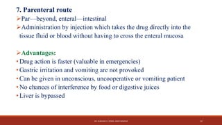 Pharmacology I Route of drug administration | PPTX