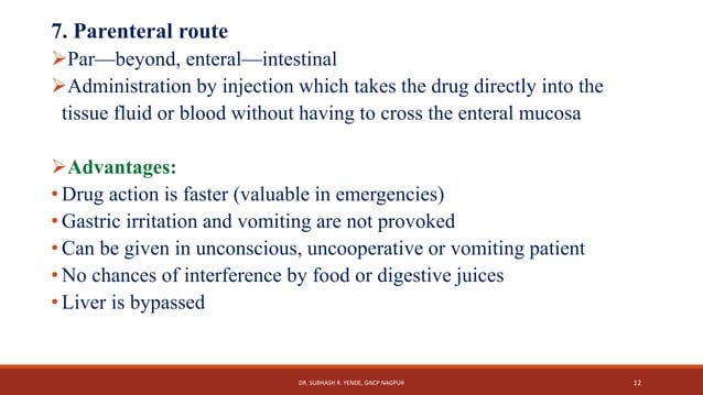 Pharmacology I Route of drug administration | PPT
