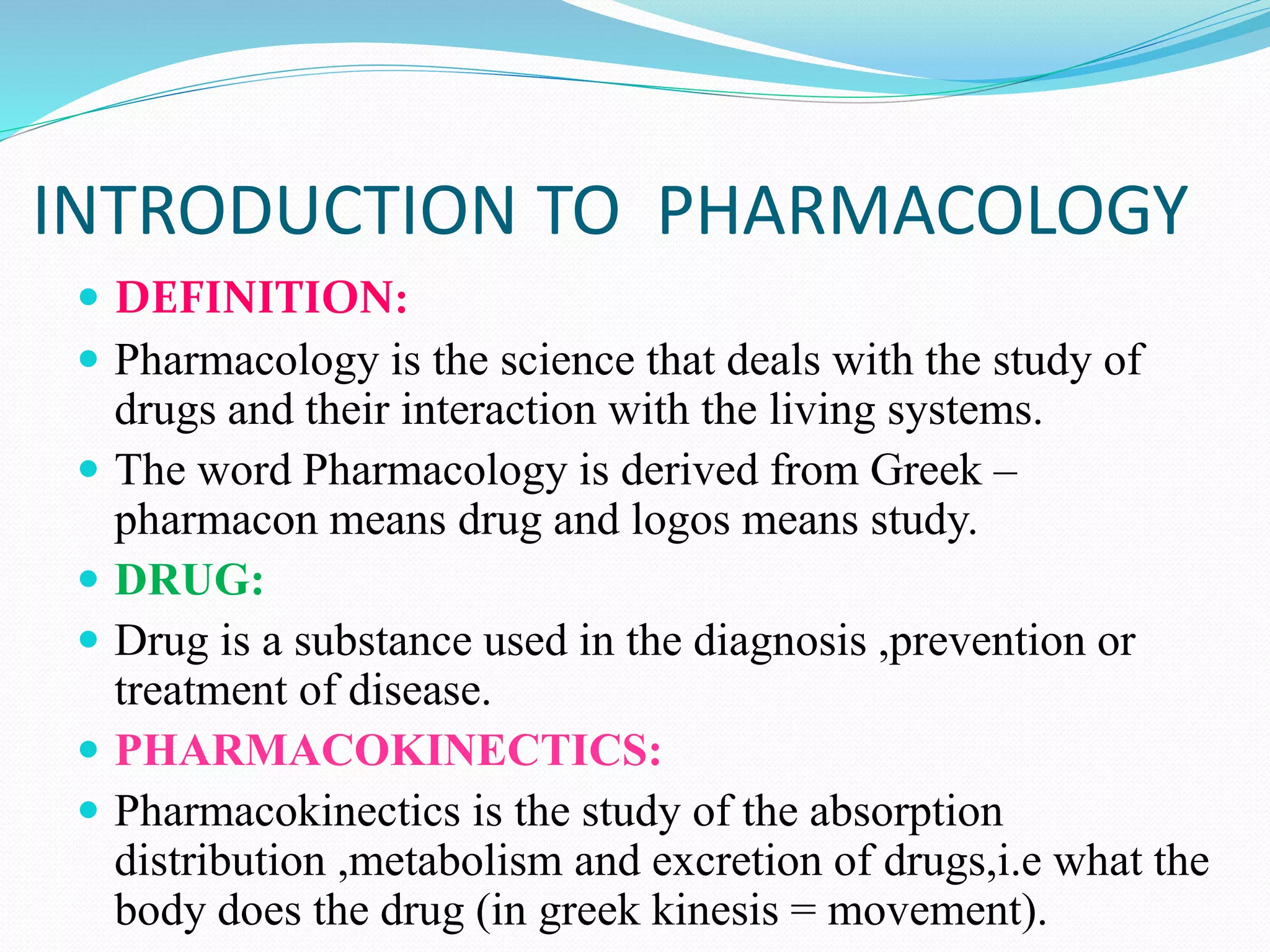 Introduction to Pharmacology for Nursing Students | PPTX