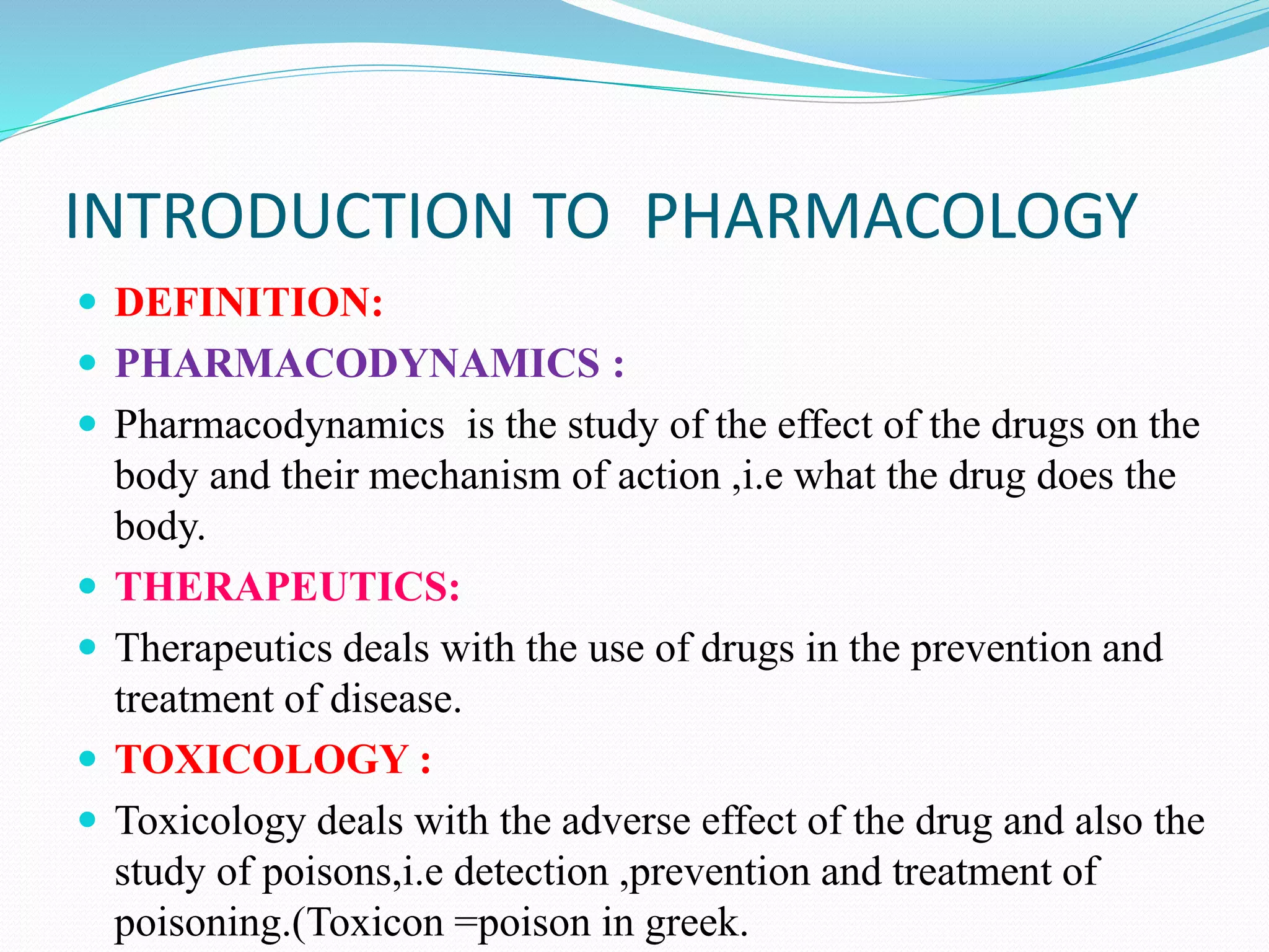 Introduction to Pharmacology for Nursing Students | PPTX