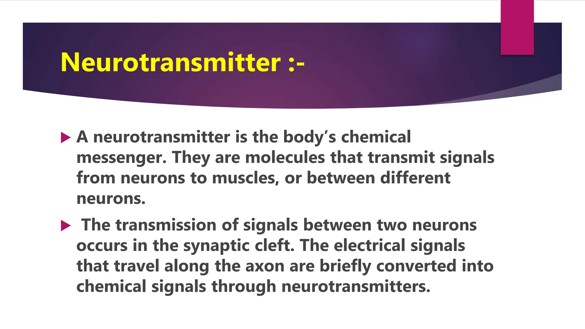 Ppt on neurotransmitter | PPTX