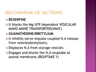 Pharmacology of Adrenergic Neuron Blockers | PPTX