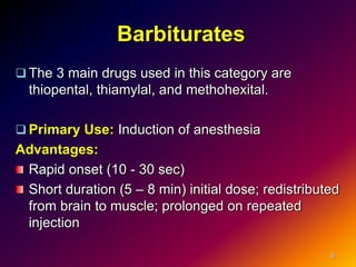 Pharmacology of general anesthetics | PPT