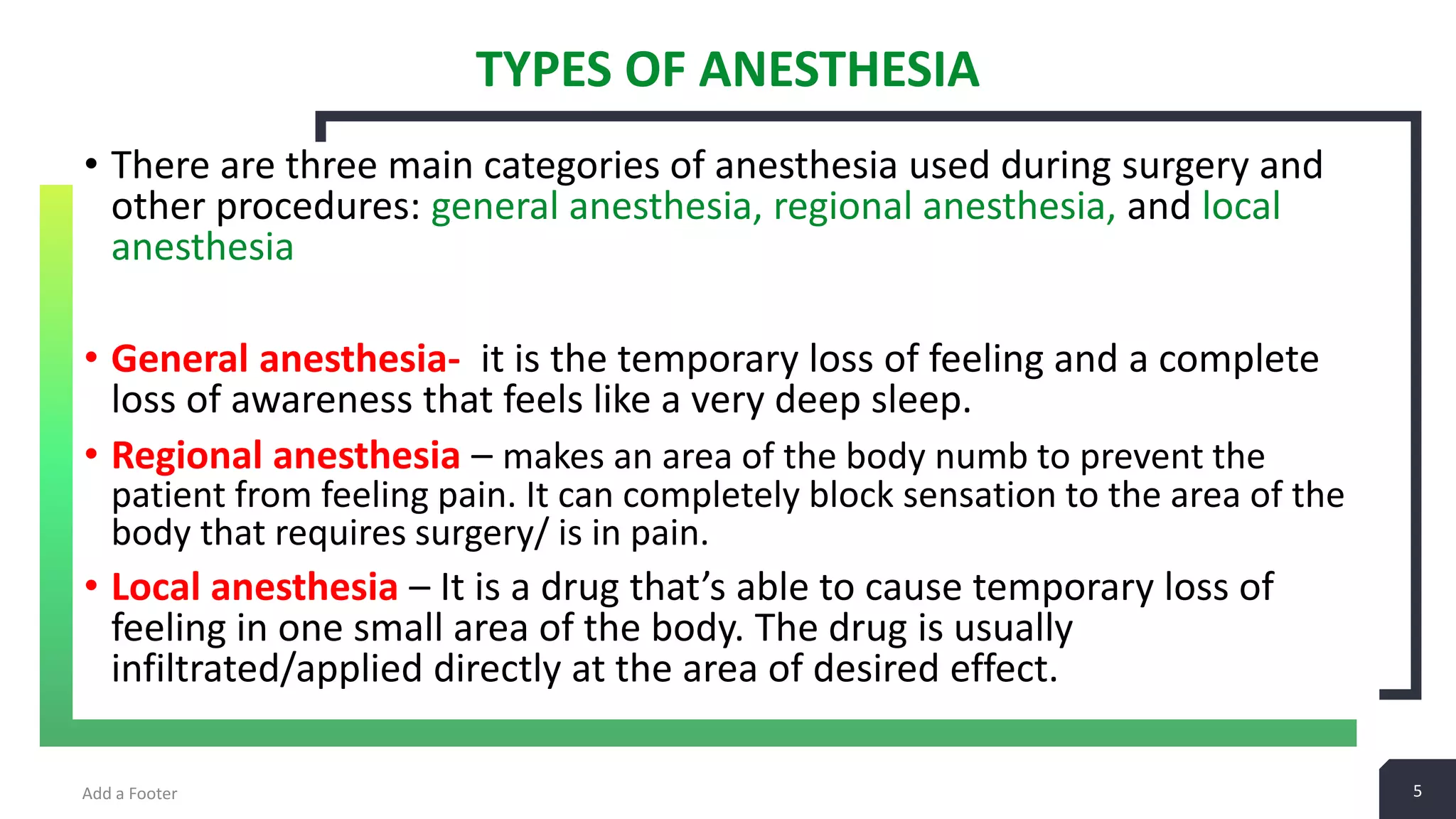 Pharmacology of anesthesia | PPTX