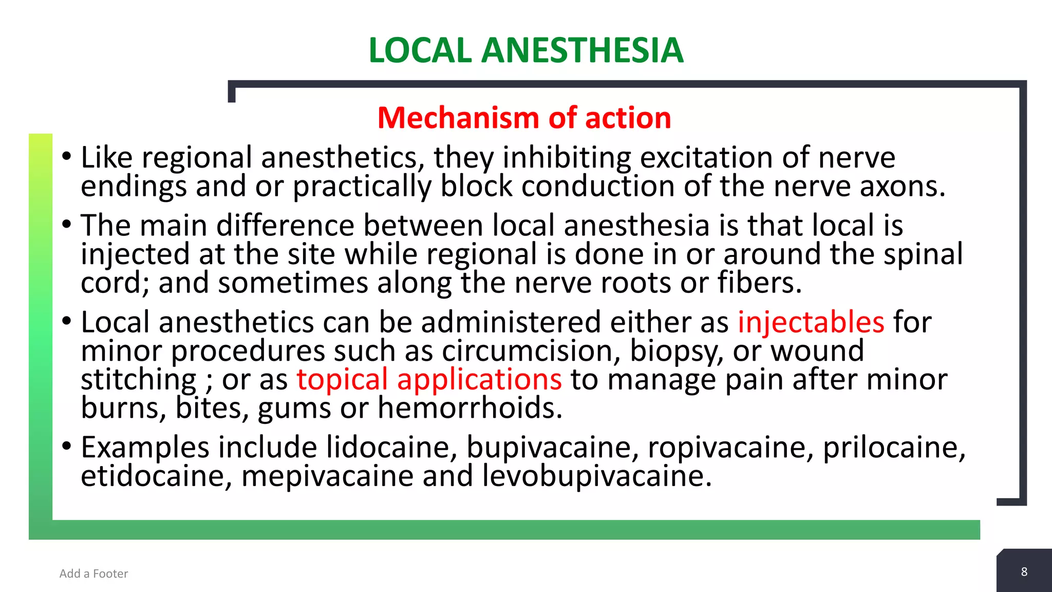 Pharmacology of anesthesia | PPTX
