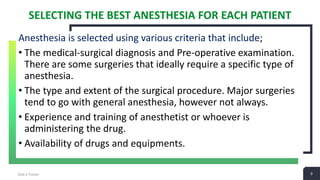 Pharmacology of anesthesia | PPTX