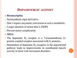 Pharmacology of antiparkinsons drug | PPTX