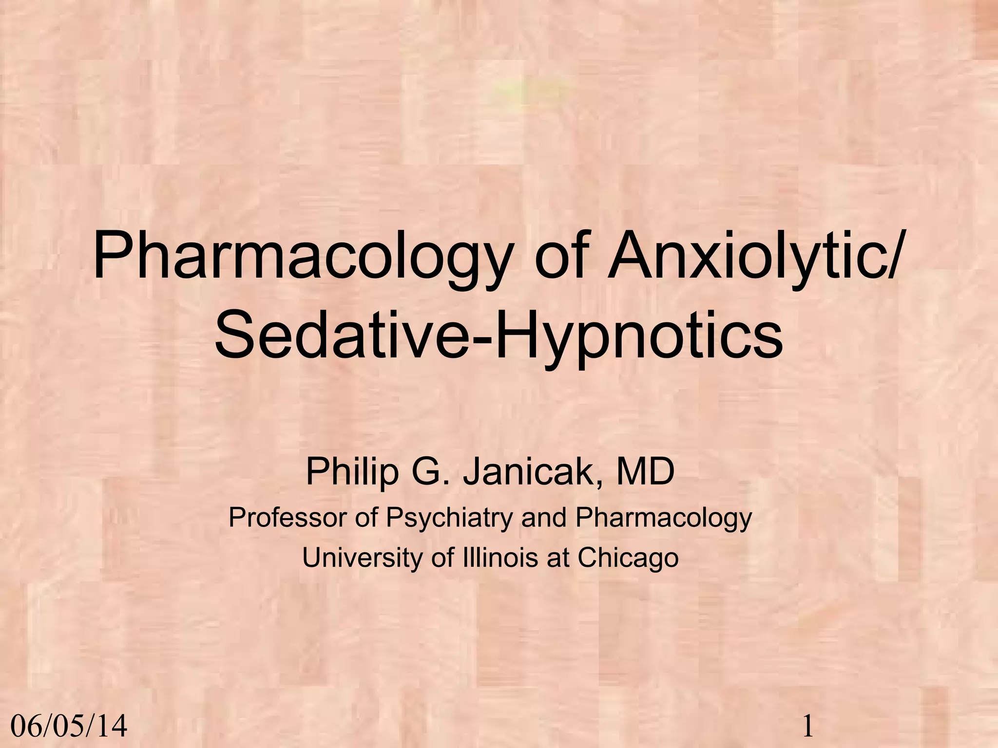Pharmacology of anxiolytic -sedative-hypnotics (2) | PPT