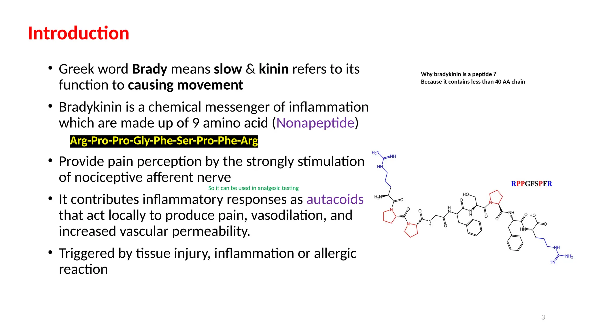 Pharmacology of bradykinin ppt. | PPTX