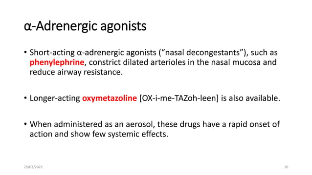 Pharmacology of drugs for allergic rhinitis and common.pptx