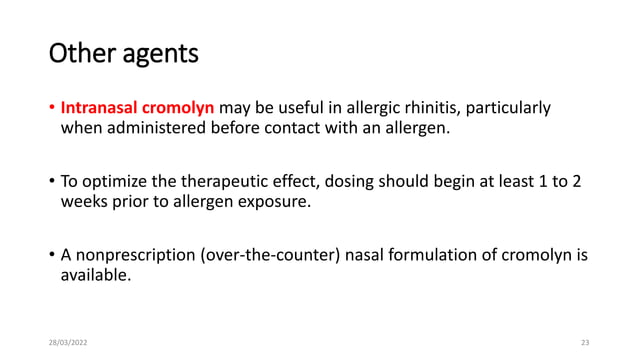 Pharmacology of drugs for allergic rhinitis and common.pptx