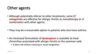 Pharmacology of drugs for allergic rhinitis and common.pptx