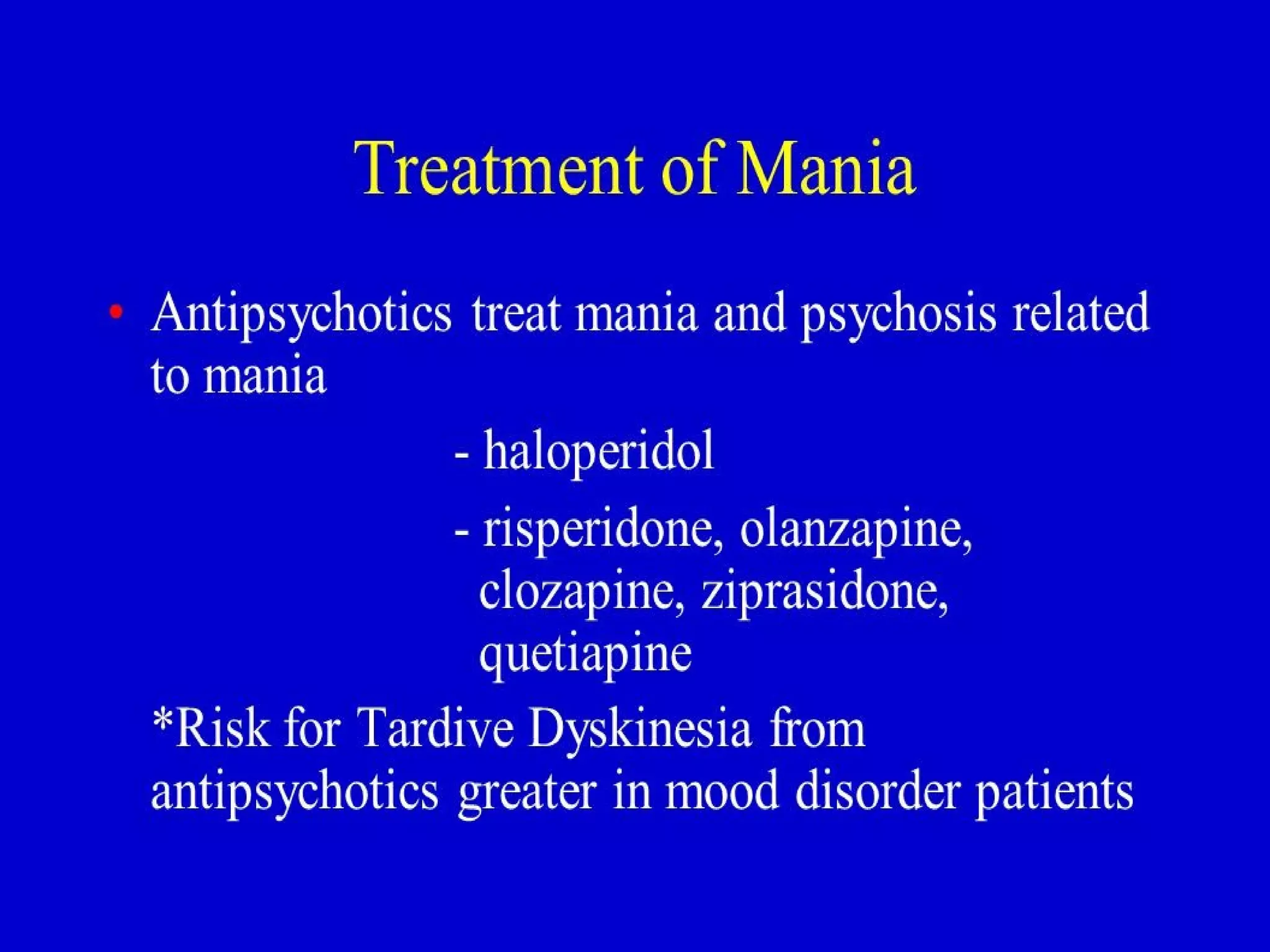 Pharmacology of drugs used in mania | PPT