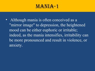 Pharmacology of drugs used in mania | PPT