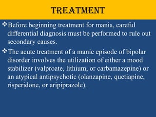 Pharmacology of drugs used in mania | PPT